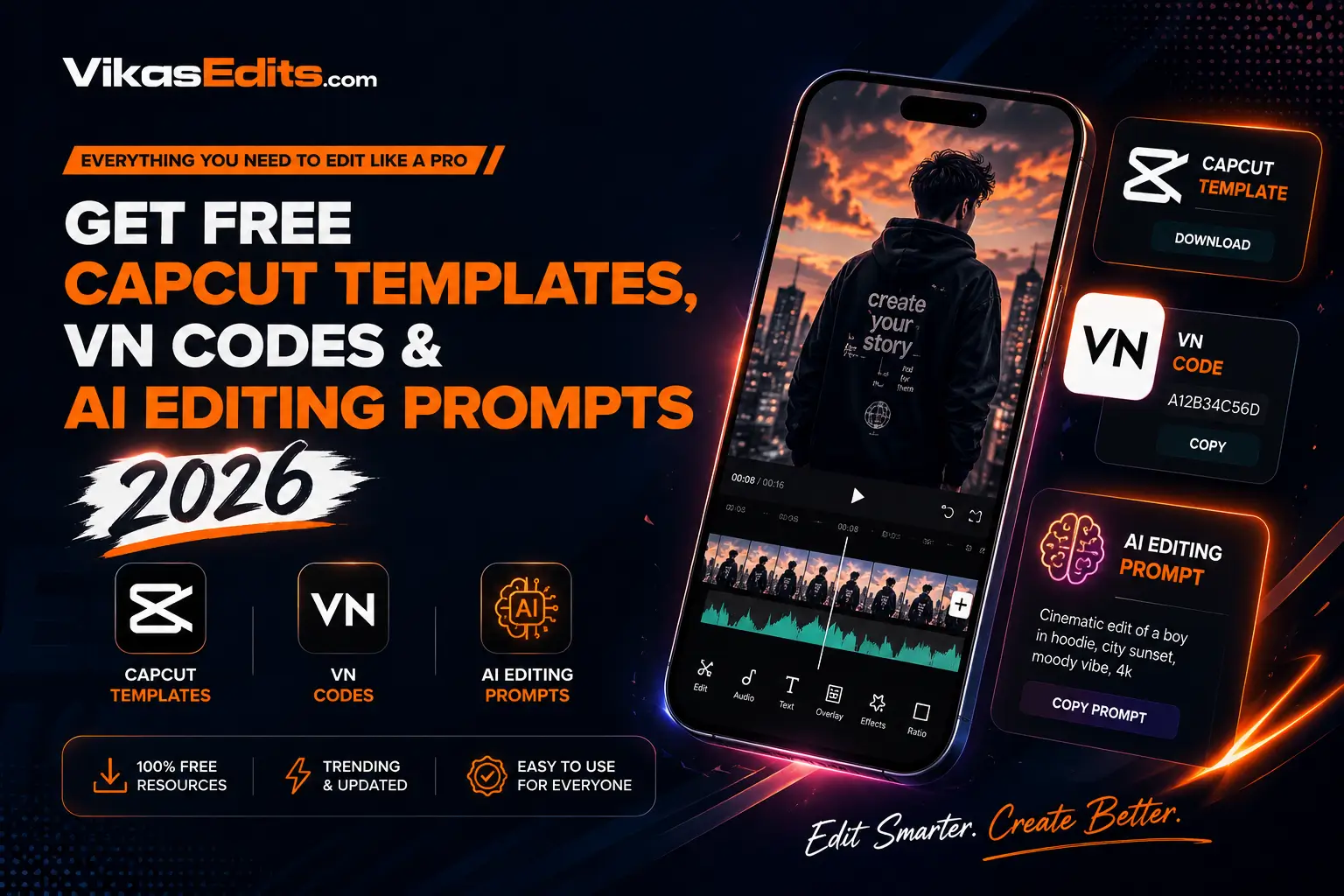 Vikas Edit | Free CapCut & VN Template & AI Prompts 2026